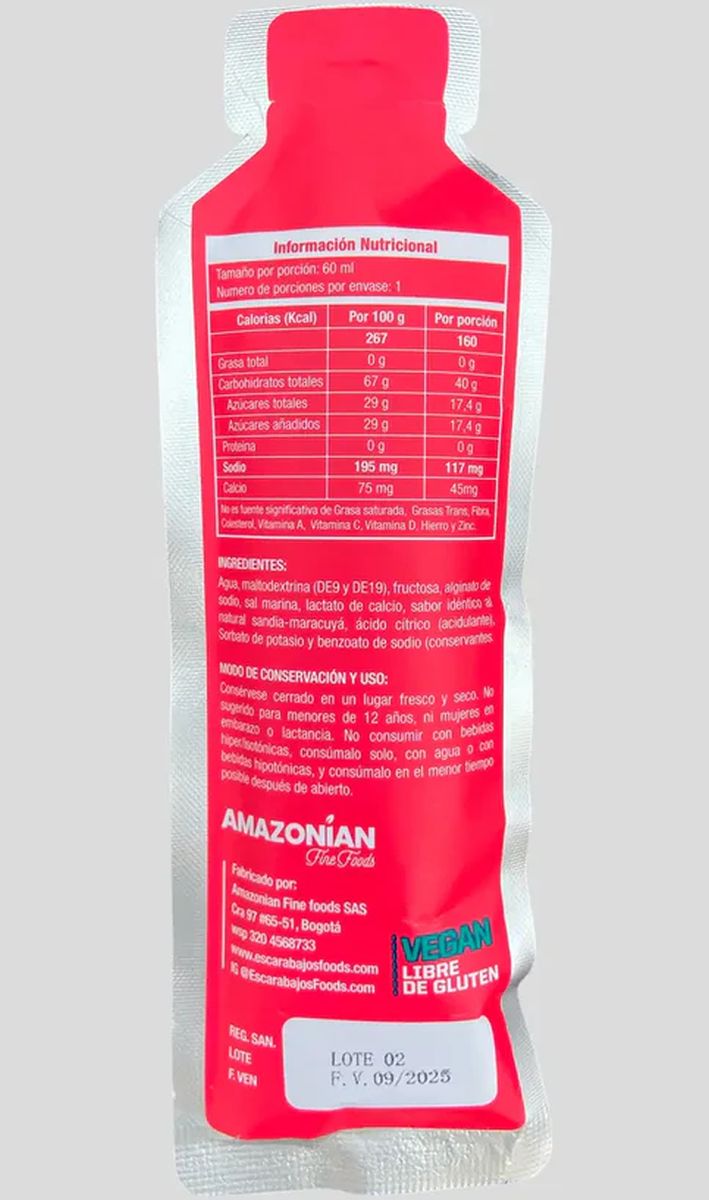 Gel Escarabajos Maltodextrina FructosaElectrolito Sandia 60g – CycleWear | Tienda de Ciclismo